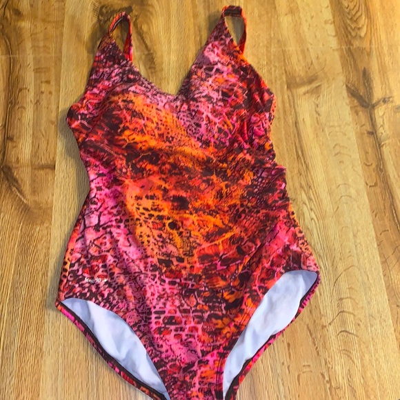 Speedo | Swim | Speedo One Piece Lined Pink Orange Swimsuit Sz | Poshmark